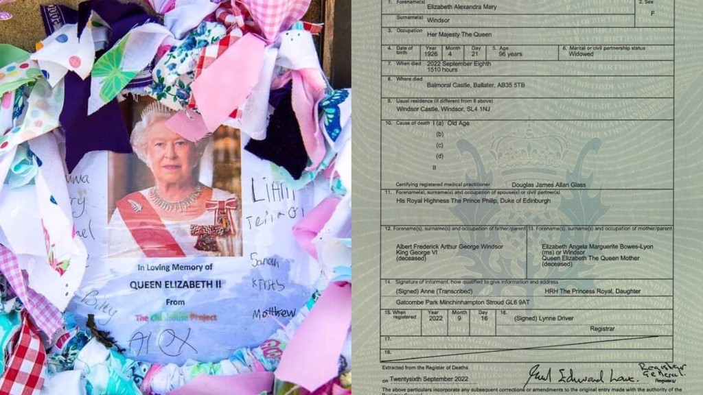 Úmrtní list Alžběty II. ukázal detaily o královnině smrti – eXtra.cz