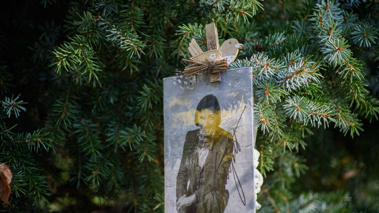 Galerie: Karel Gott: Mistrův hrob stráží andělé. Nechybí ani symbol ...