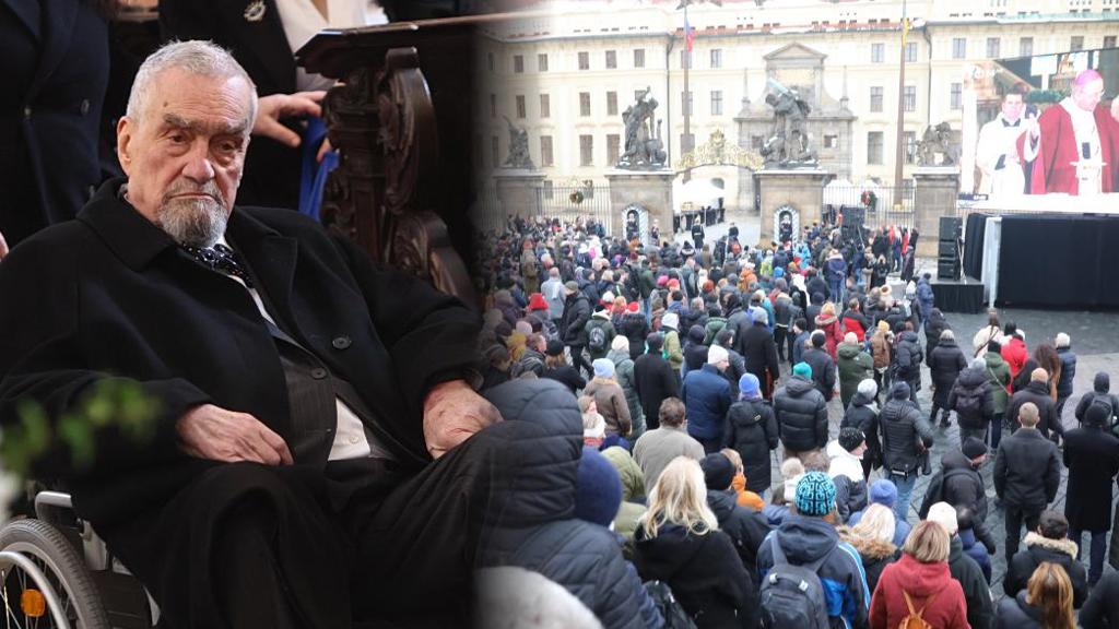 Pohřeb knížete Karla Schwarzenberga plný emocí. Plačící dav lidí u ...