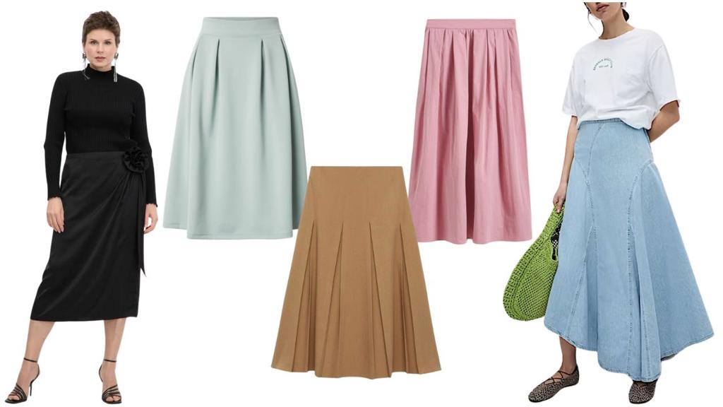 20 jarních sukní pro postavu typu hruška: Áčkové, s vysokým pasem i ...