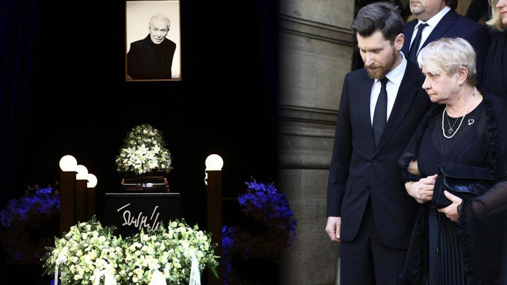 Pohřeb Aloise Švehlíka: Zdrcená vdova i syn David Švehlík